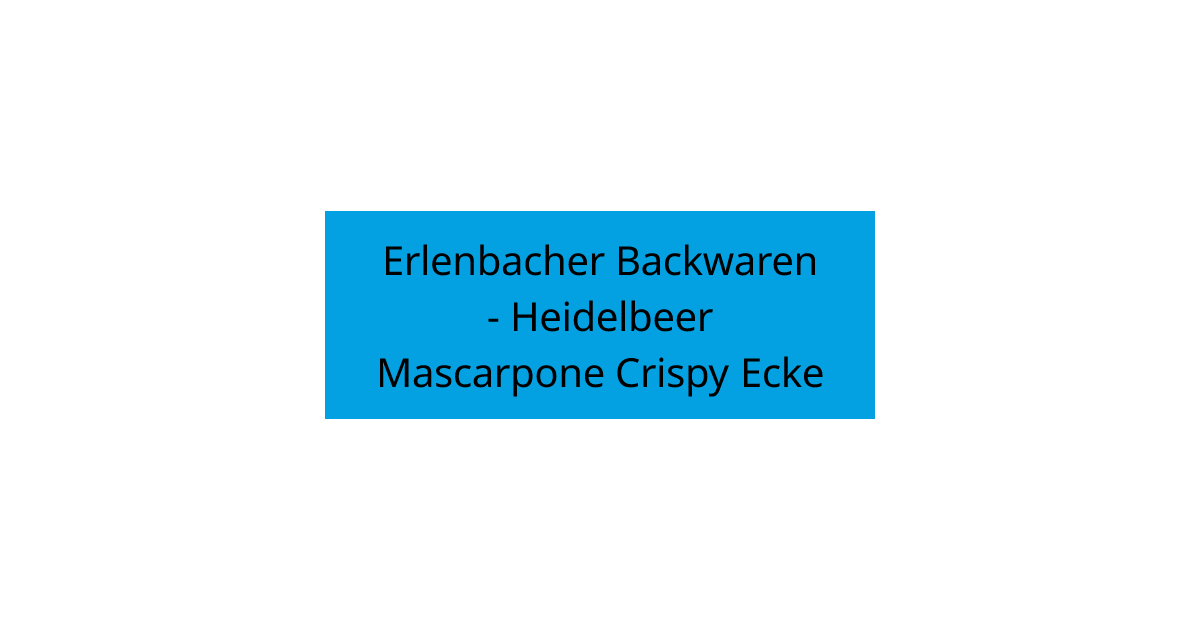 Erlenbacher Backwaren - Heidelbeer Mascarpone Crispy Ecke